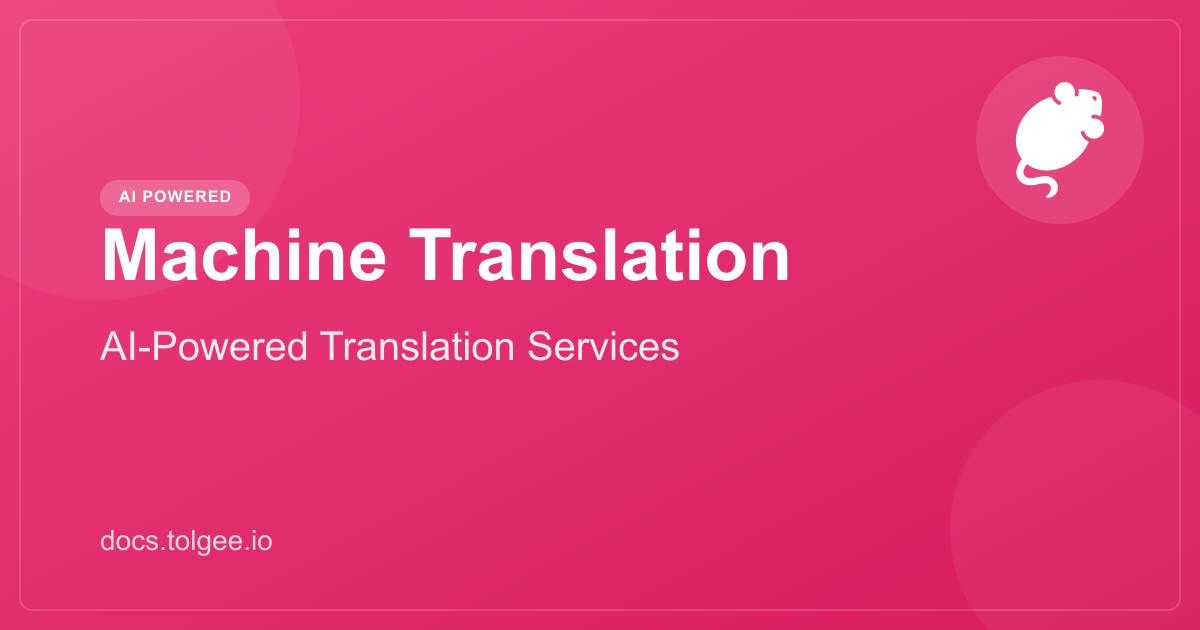 Machine Translation | Tolgee